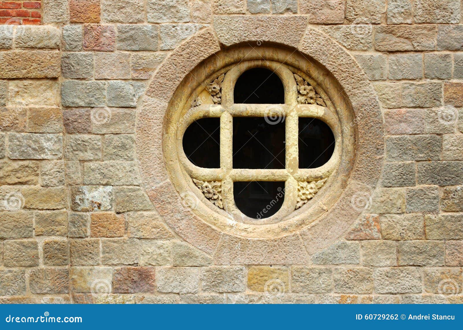 Old cross in stone window stock photo. Image of cathedral - 60729262