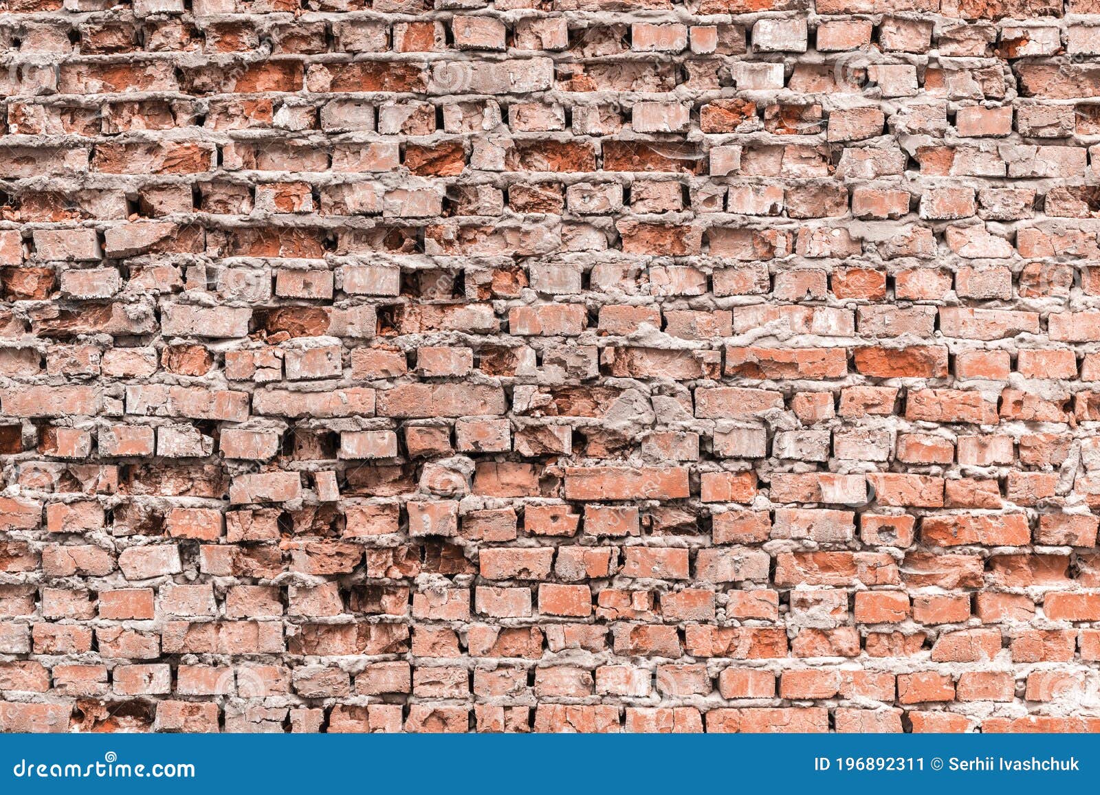 Old Crumbled Brick Wall Texture Background. Stock Image - Image of ...