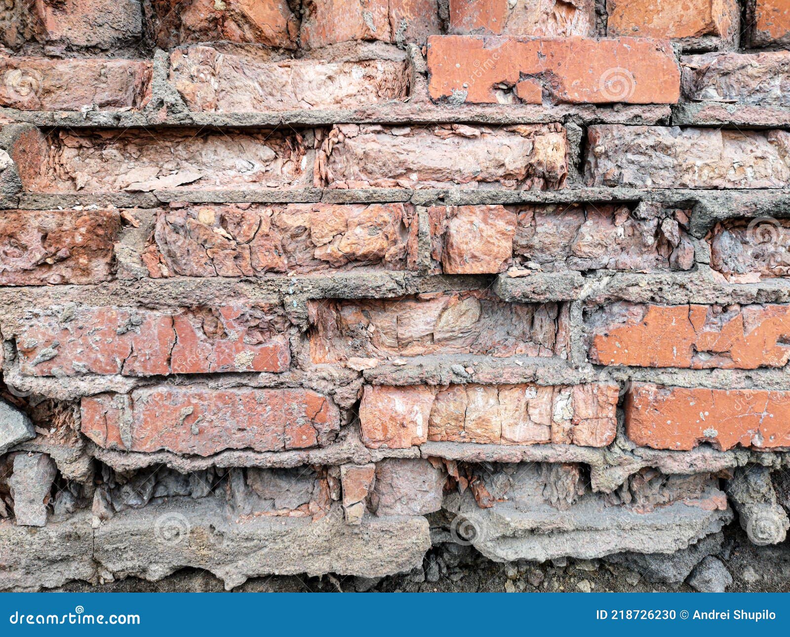 Old Crumbling Brick Wall As an Abstract Stock Photo - Image of wall ...
