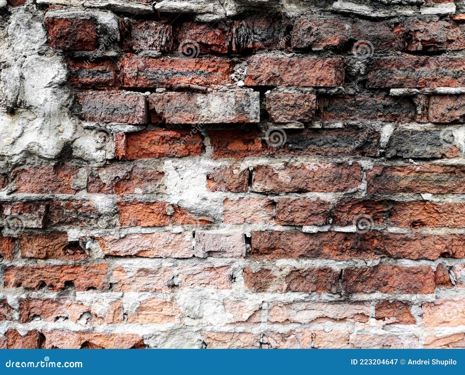 Old Crumbling Brick Wall As an Abstract Stock Image - Image of abstract ...