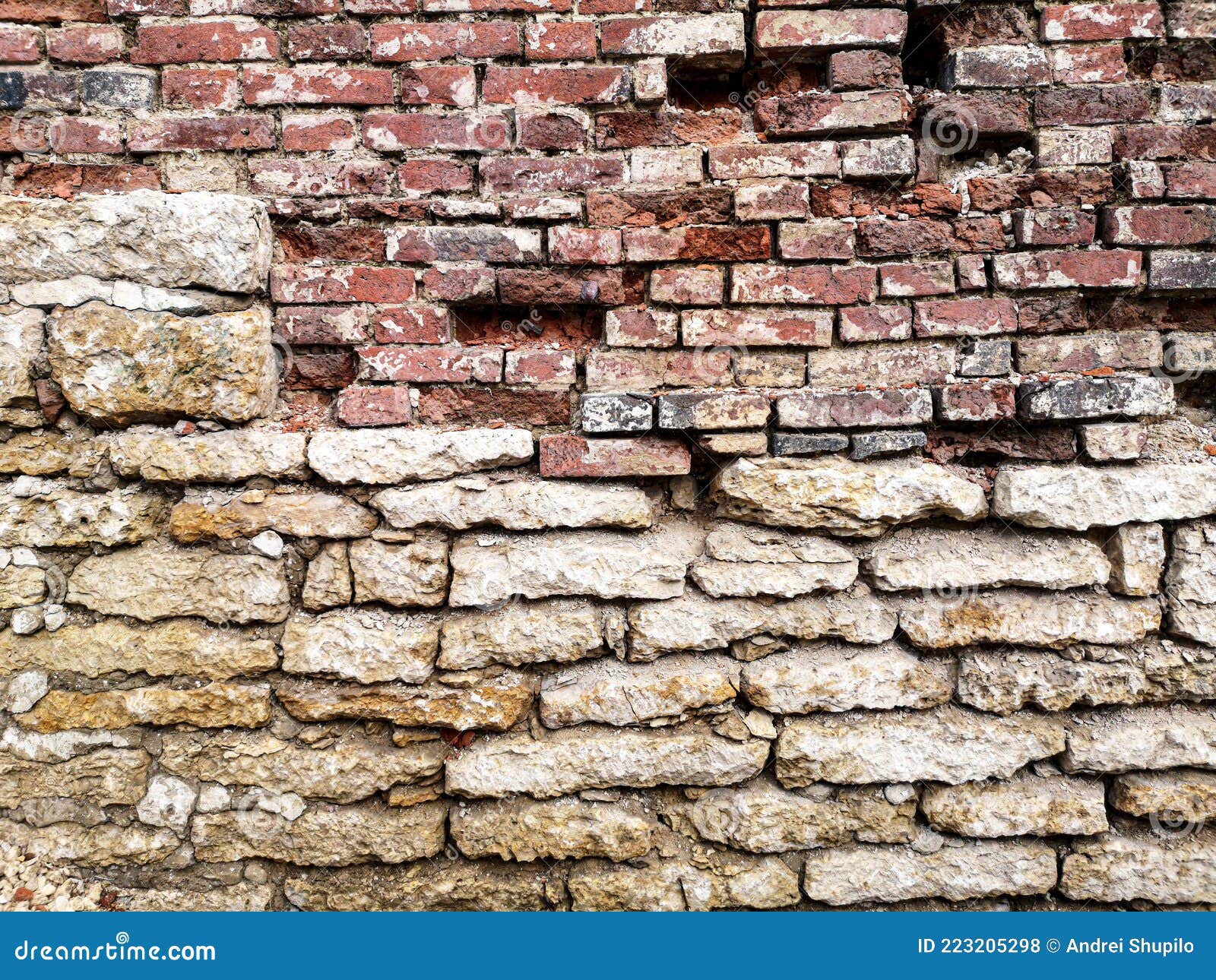 Old Crumbling Brick Wall As an Abstract Stock Photo - Image of building ...