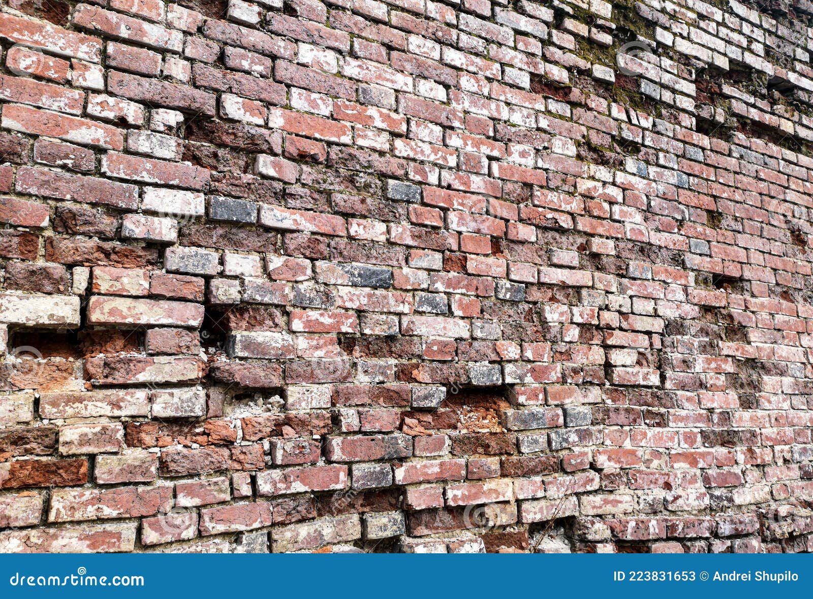 Old Crumbling Brick Wall As an Abstract Stock Image - Image of surface ...