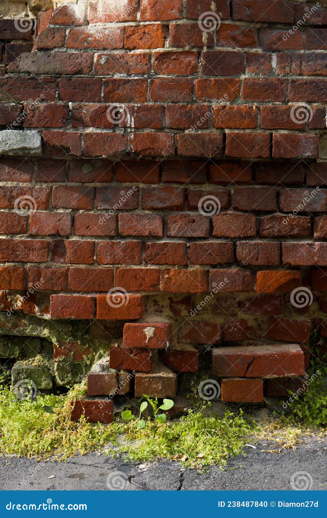 Old Crumbling Brick Wall of a House Stock Photo - Image of backdrop ...