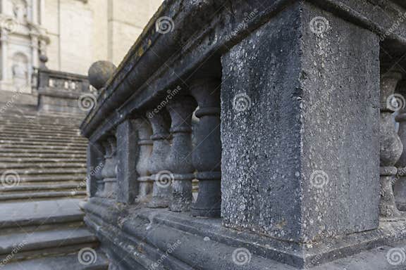 Old Crumbling Stone Structures - Railings Stock Image - Image of ...