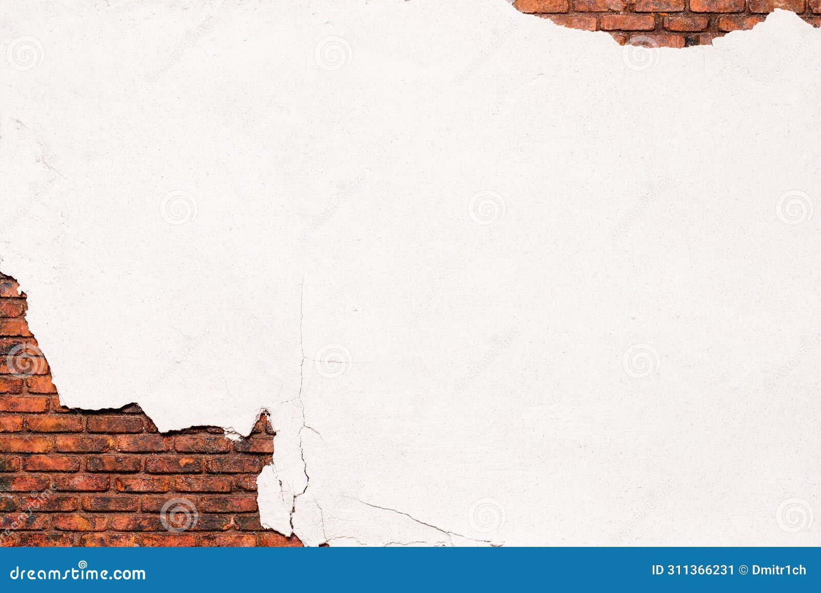 Old Crumbling White Plaster, Texture of Peeling Putty from a Brick Wall ...