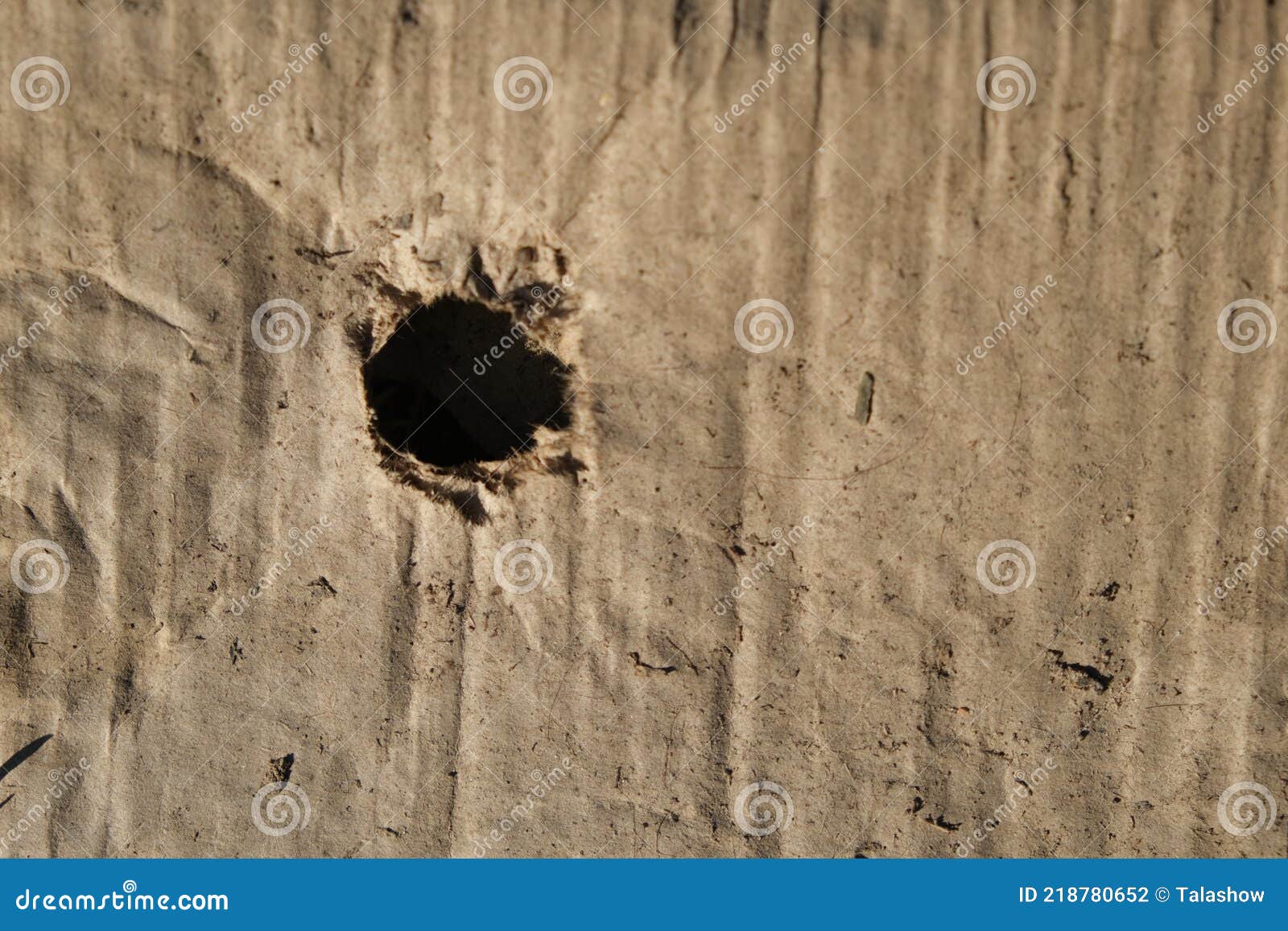 Old Crumpled Cardboard With Hole Background Texture Stock Photo ...