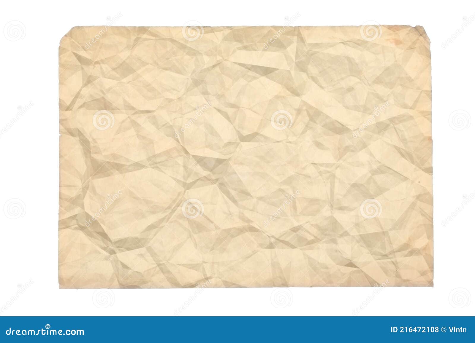 Old crumpled paper stock photo. Image of aged, isolated - 216472108