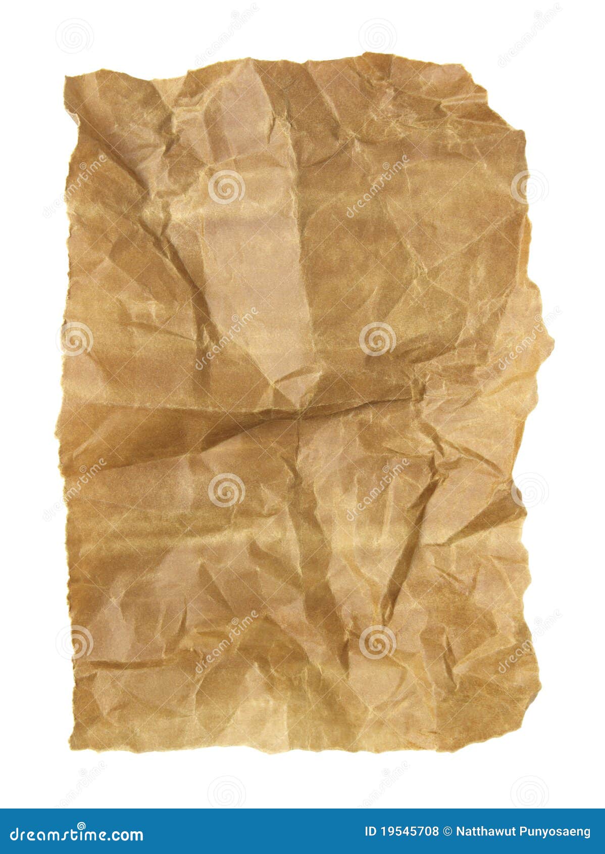 The Old Crumpled Paper Isolated Stock Photo - Image of detail, crumpled ...