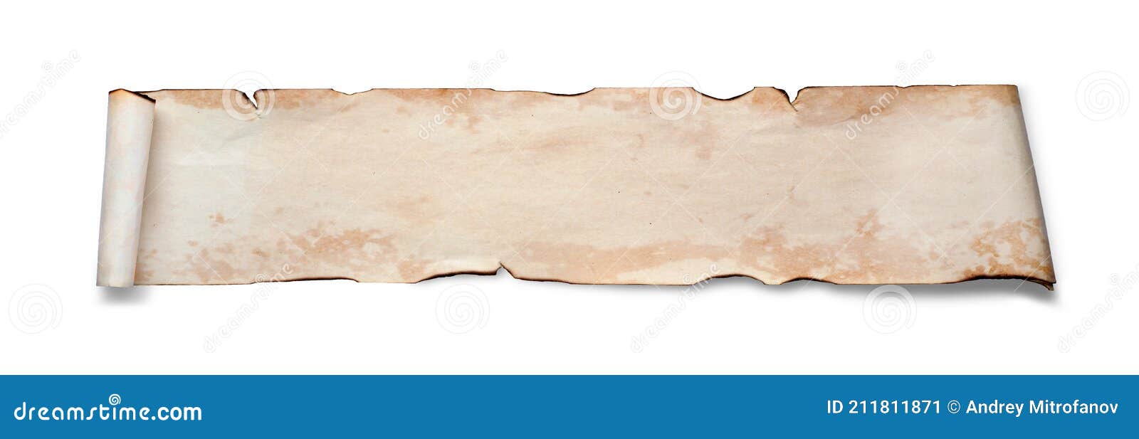 An Old Crumpled Paper Scroll. Copy Space Stock Image - Image of ...