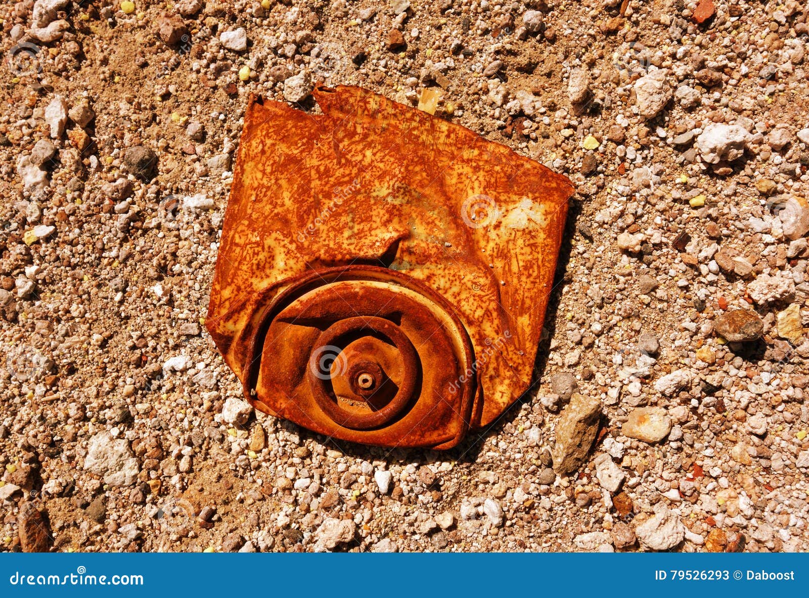 Old crushed rusty spray stock image. Image of close, single - 79526293