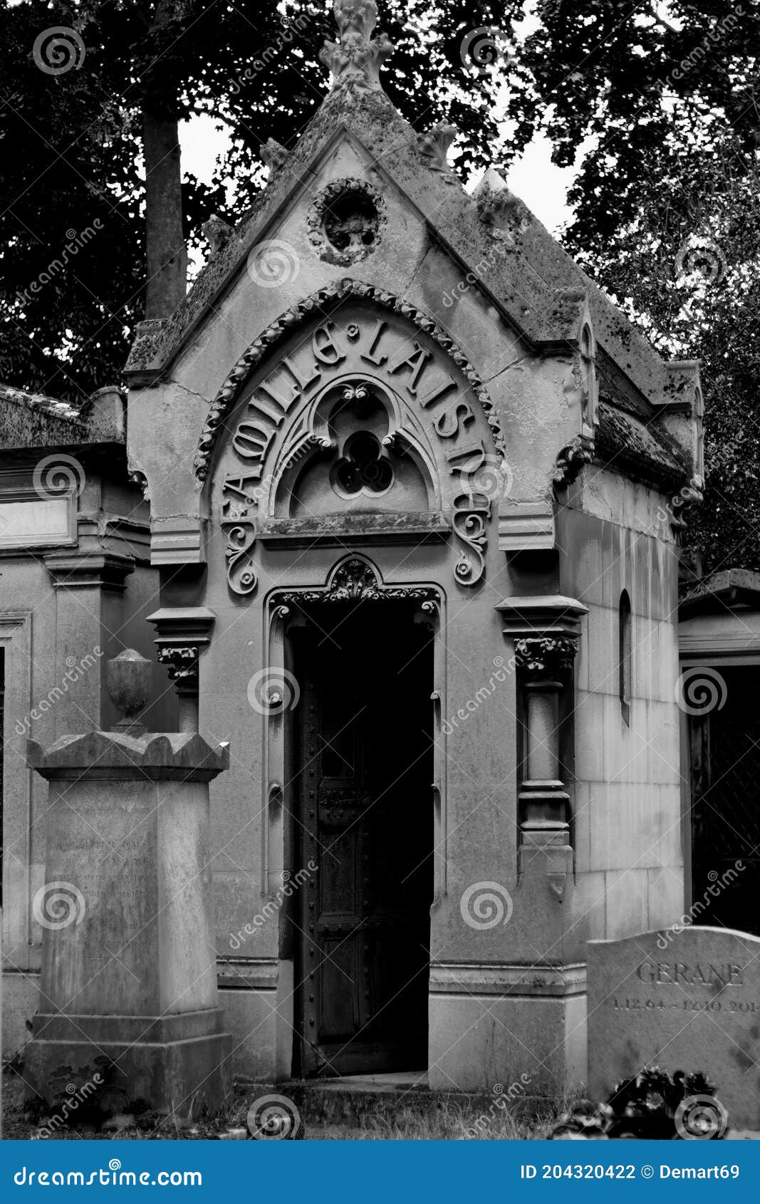 Old crypt in a cemetery stock photo. Image of cemetery - 204320422