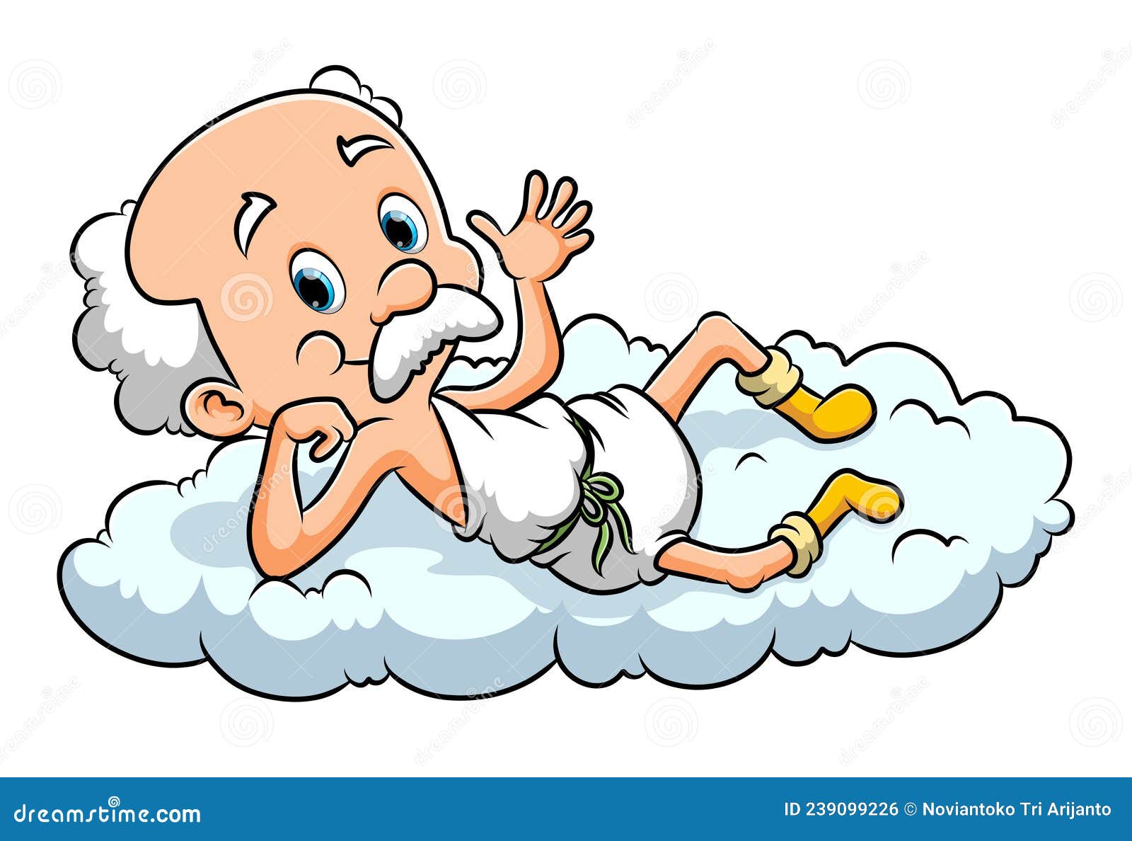 The Old Cupid Man is Laying Down on the Cloud Stock Vector ...