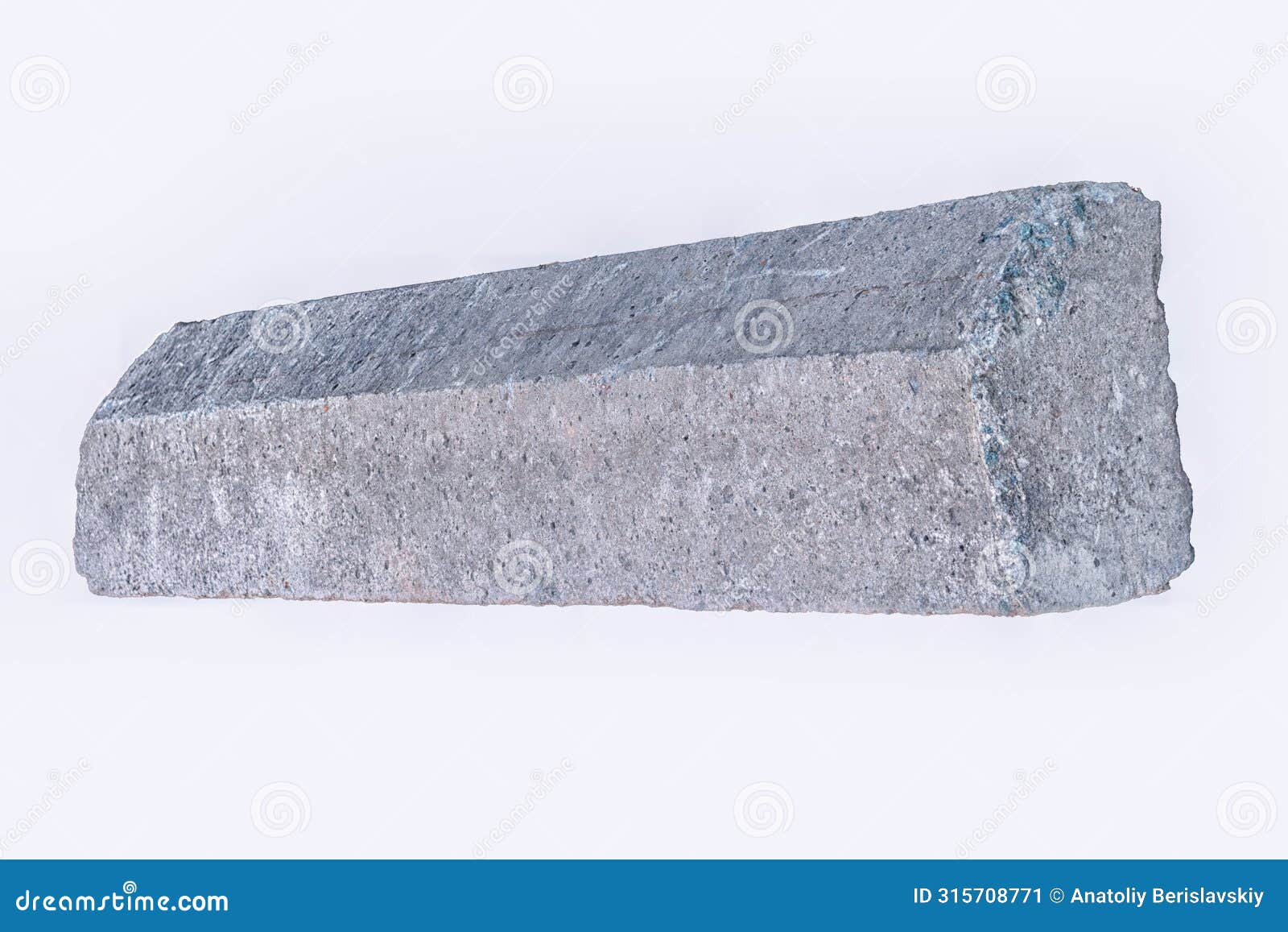 Old Curb Stone Isolate on a White Background. Stock Image - Image of ...