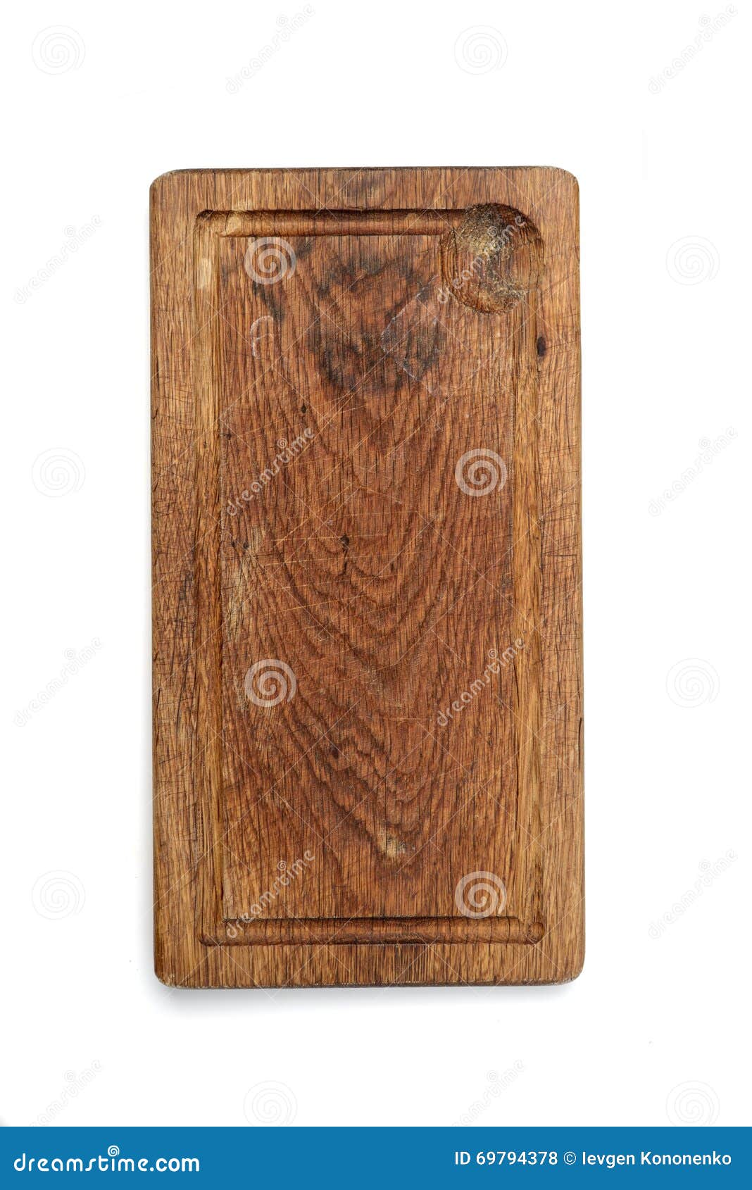 An Old Cutting Board with the Original Structure on a White Background ...