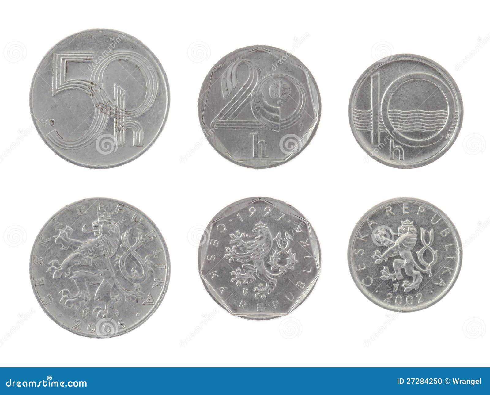 Old Czech Coins Isolated on White Stock Photo - Image of isolated ...