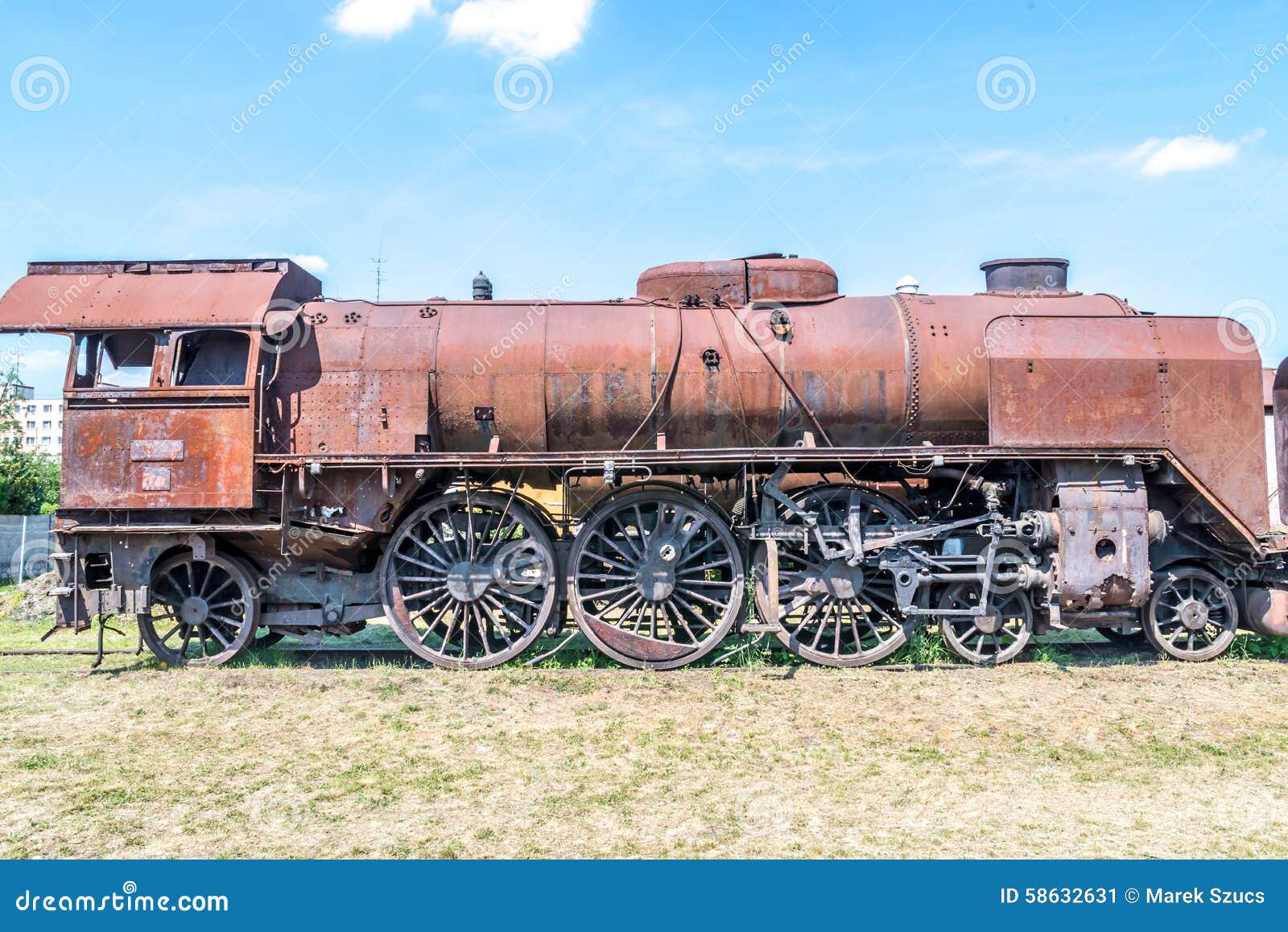 Old Czechoslovakian CSD Steam Engine on Graveyard, Rusty Stock Image ...