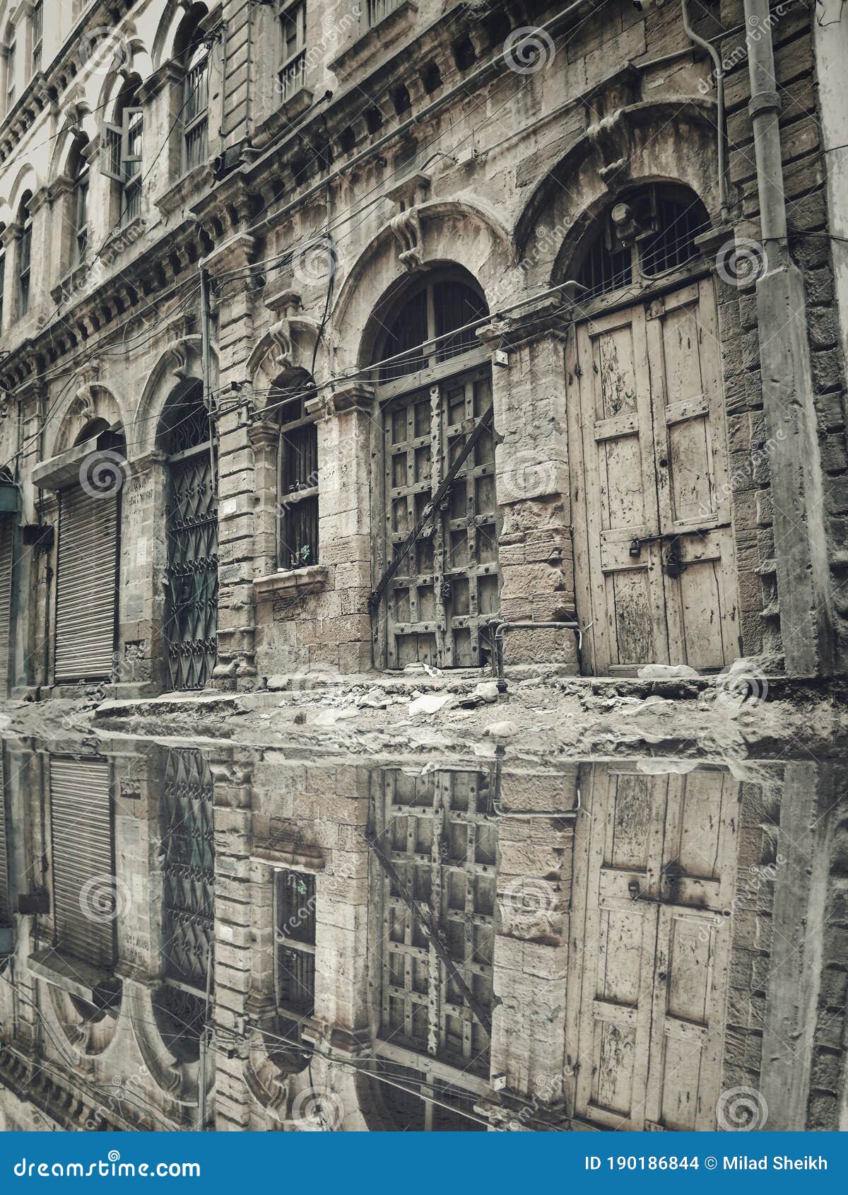 Old and dagger building stock photo. Image of arch, monochrome - 190186844