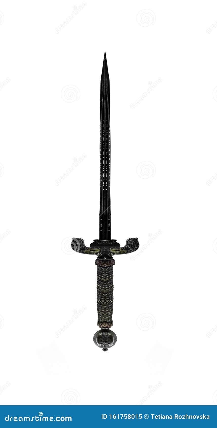 Old Dagger Isolated on White Background. Stock Image - Image of knife ...