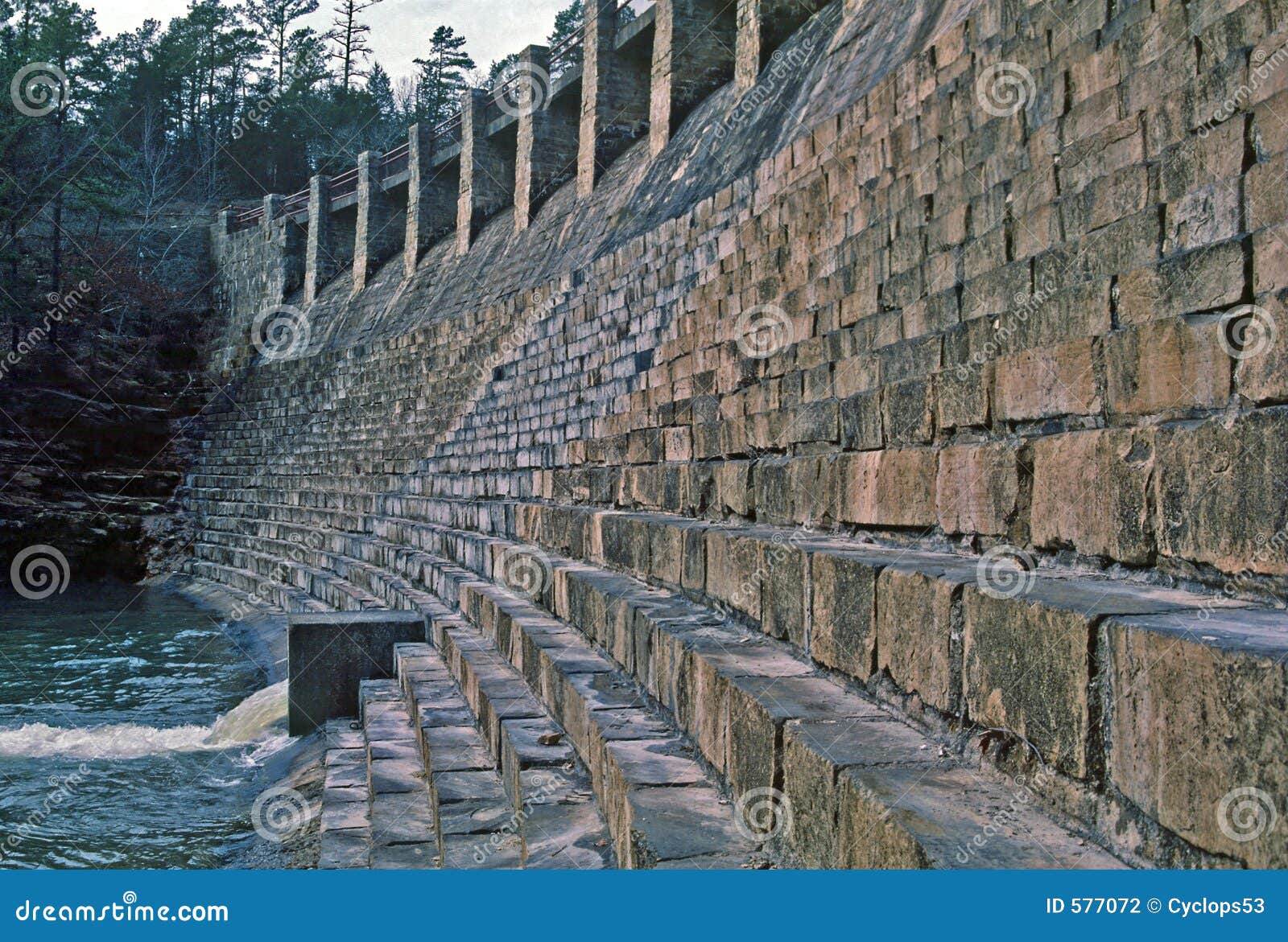 Old dam stock photo. Image of lake, arkansas, river, flow - 577072