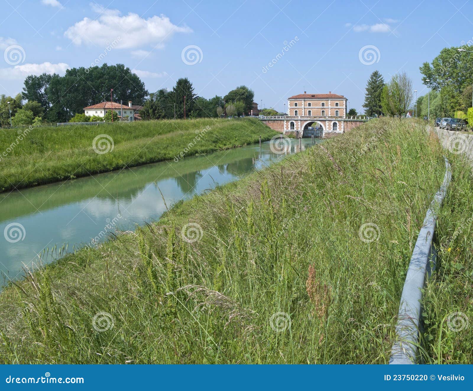 Old Dam Building Along a River Stock Photo - Image of riverside, stop ...