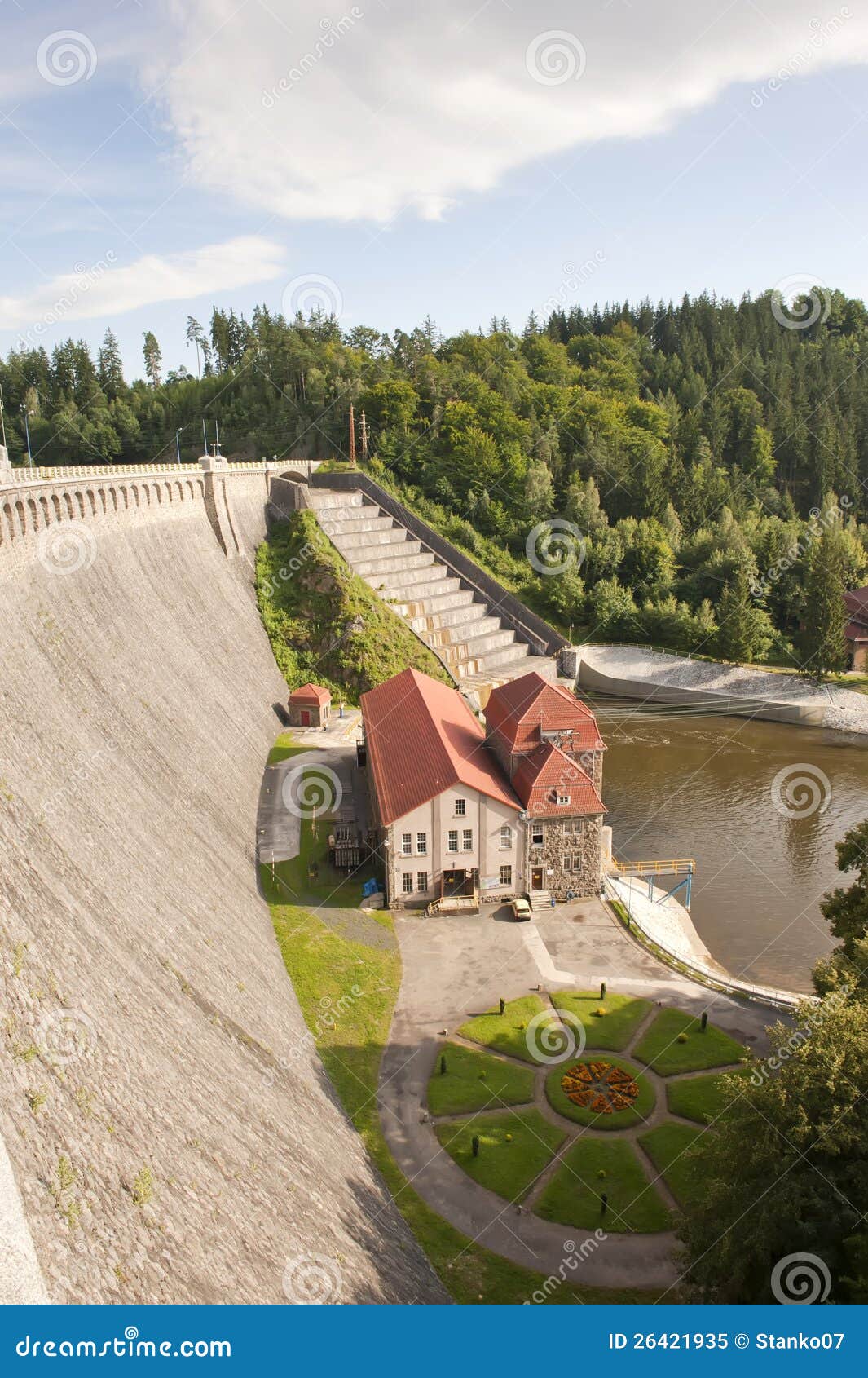 Old dam and powerhouse stock image. Image of conservation - 26421935