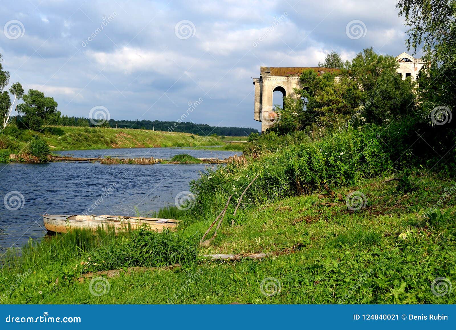 Old dam on the river stock image. Image of river, dilapidated - 124840021