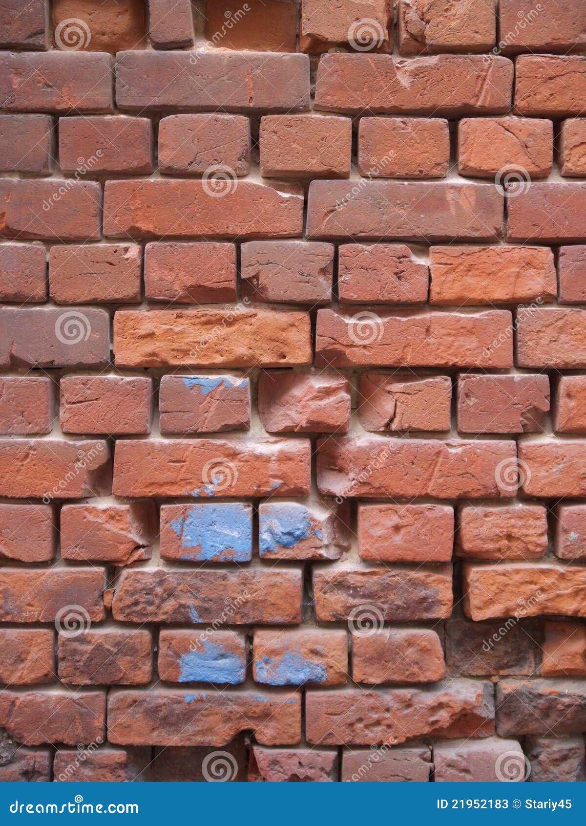 Old damage red brick wall stock image. Image of construction - 21952183