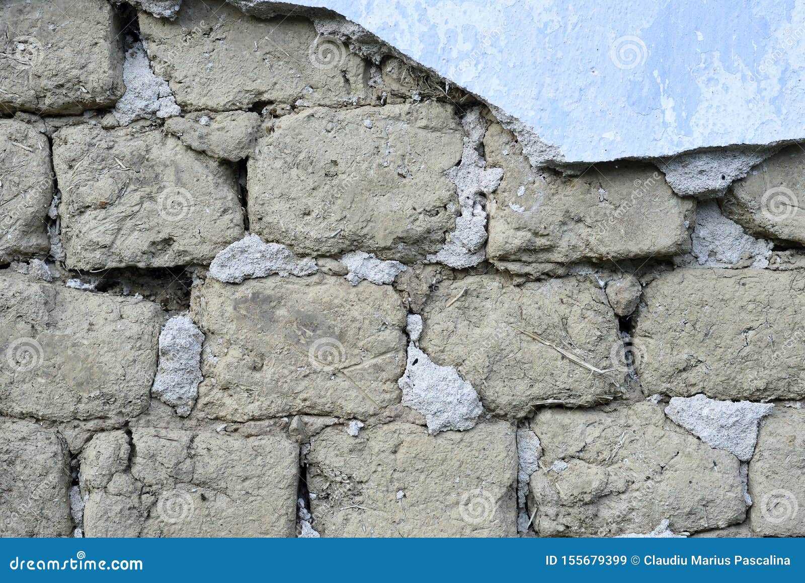 Damaged Adobe Walls, Walls Plastered With Mud Stock Photography ...