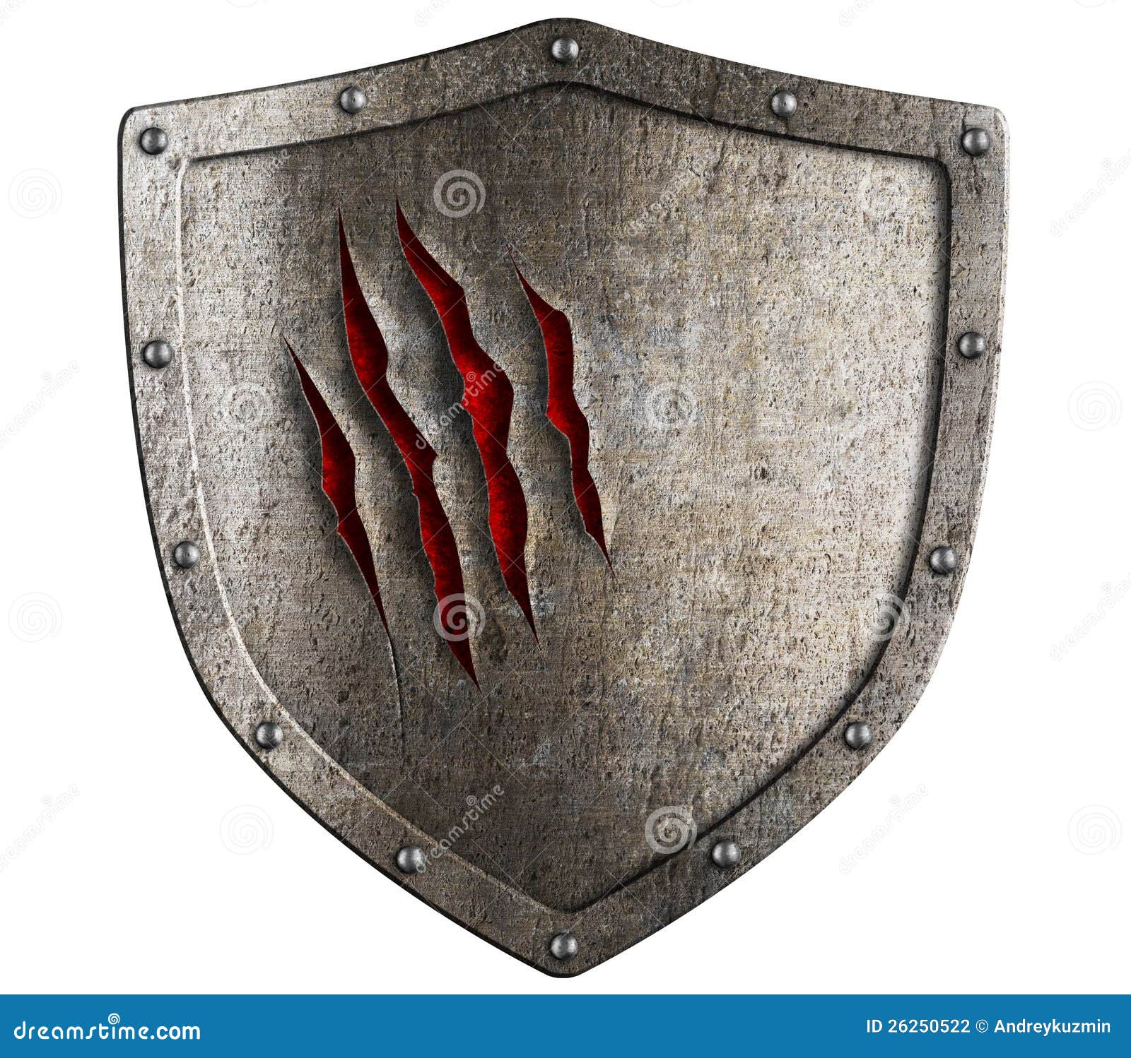 Old Damaged by Beast Medieval Shiled Stock Photo - Image of empty ...