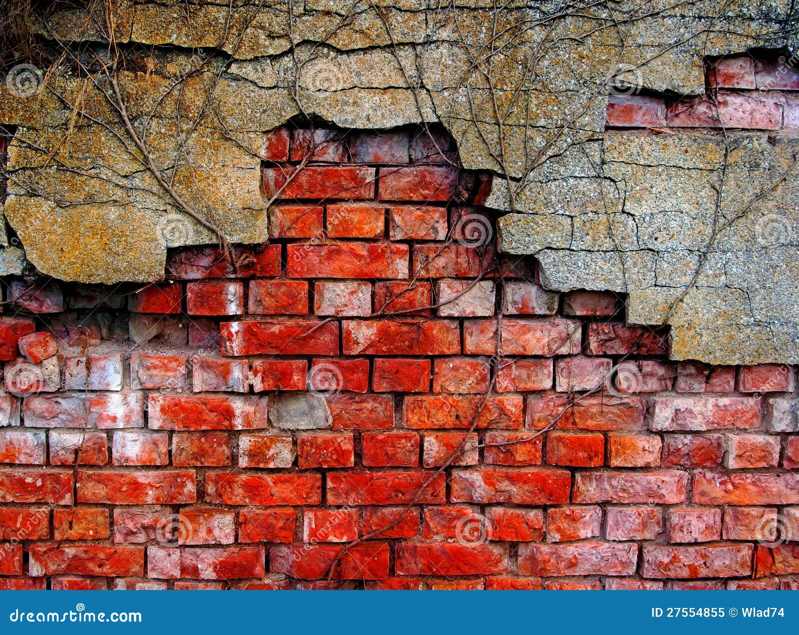 Old damaged brick wall stock image. Image of architecture - 27554855