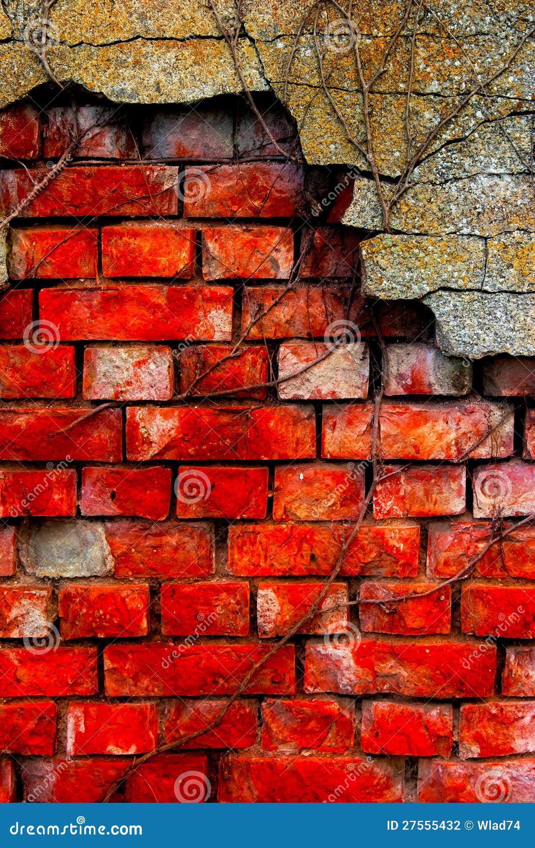 Old Damaged Brick Wall and Plaster Stock Photo - Image of concrete ...