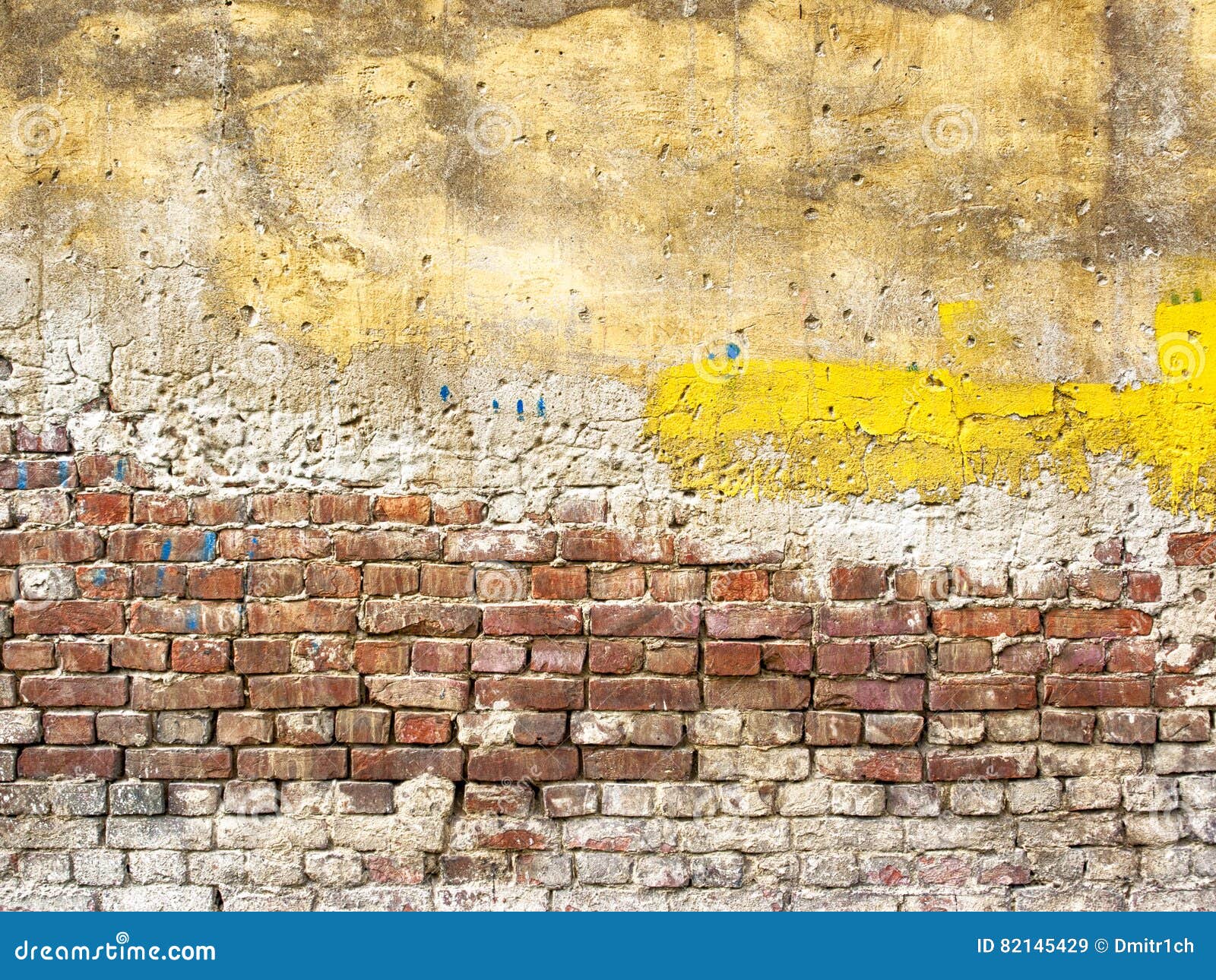 Old Damaged Brick Wall with Plaster Stock Image - Image of brick ...