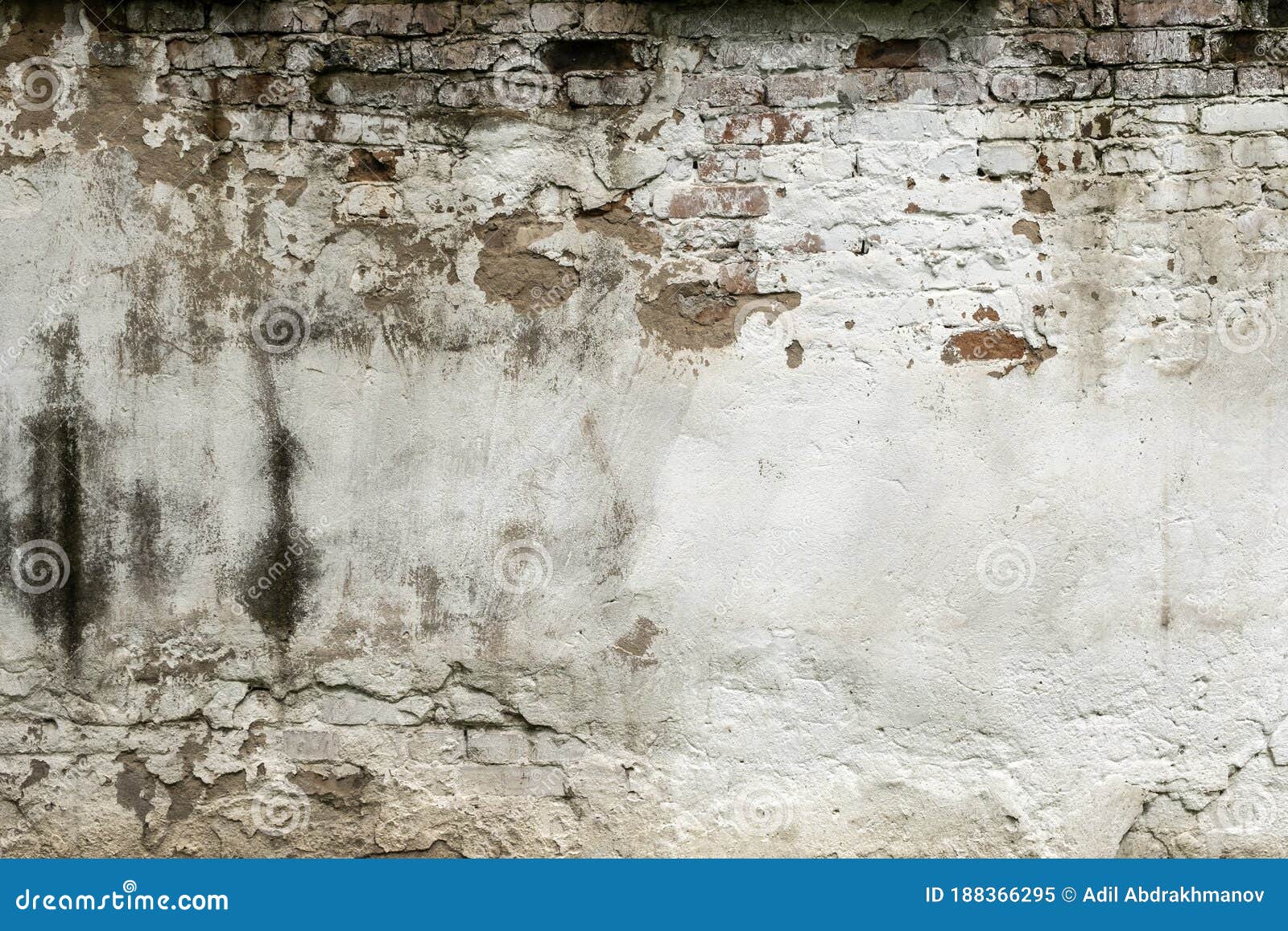 Old Damaged Brick Wall with Plaster Stock Image - Image of messy ...