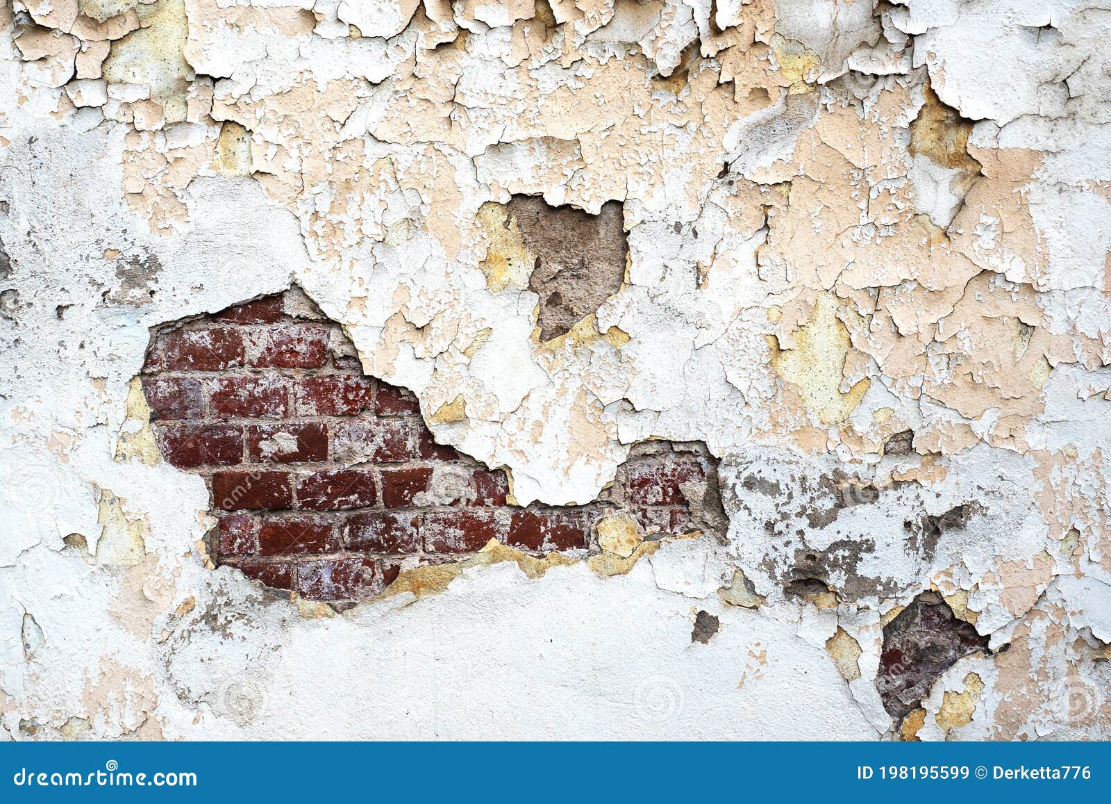 Old Damaged Brick Wall and Plaster, Texture Background. Stock Image ...