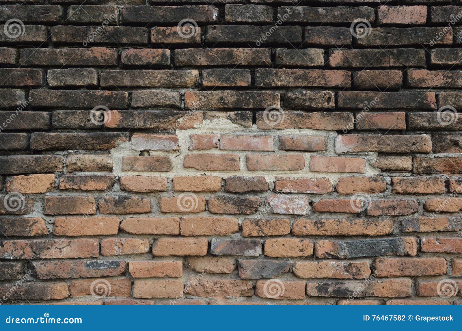 Old Damaged Brick Wall Texture Stock Photo - Image of uneven, vintage ...