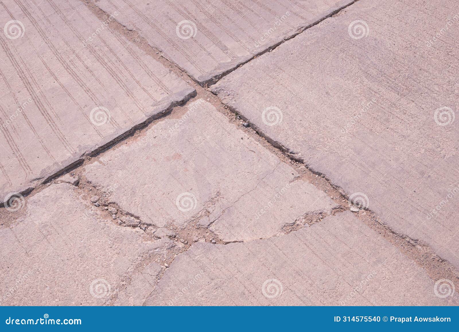 The Old Damaged Broken Concrete Street Background with Collapsed and ...