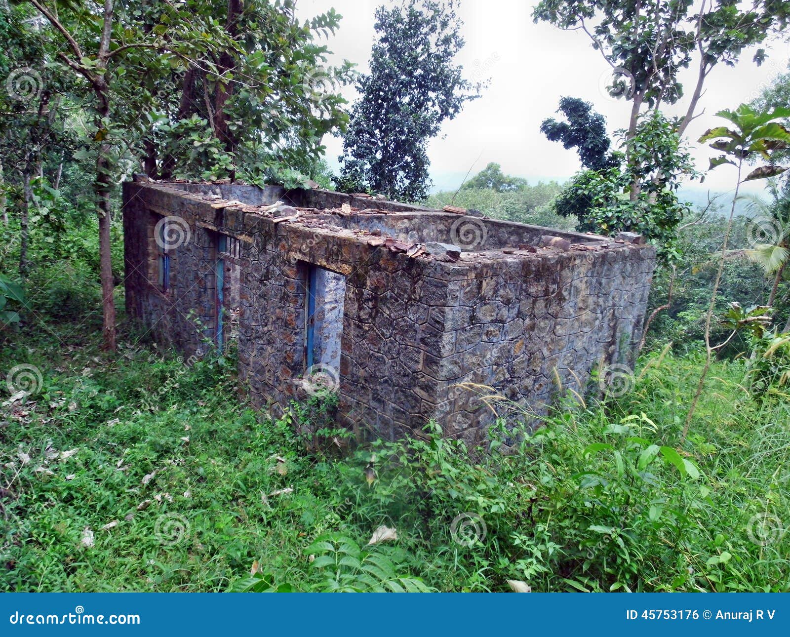 Old damaged building stock photo. Image of creepy, cabin - 45753176
