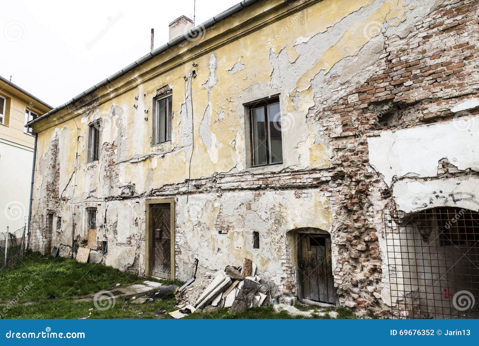 Old damaged building stock photo. Image of disaster, construction ...