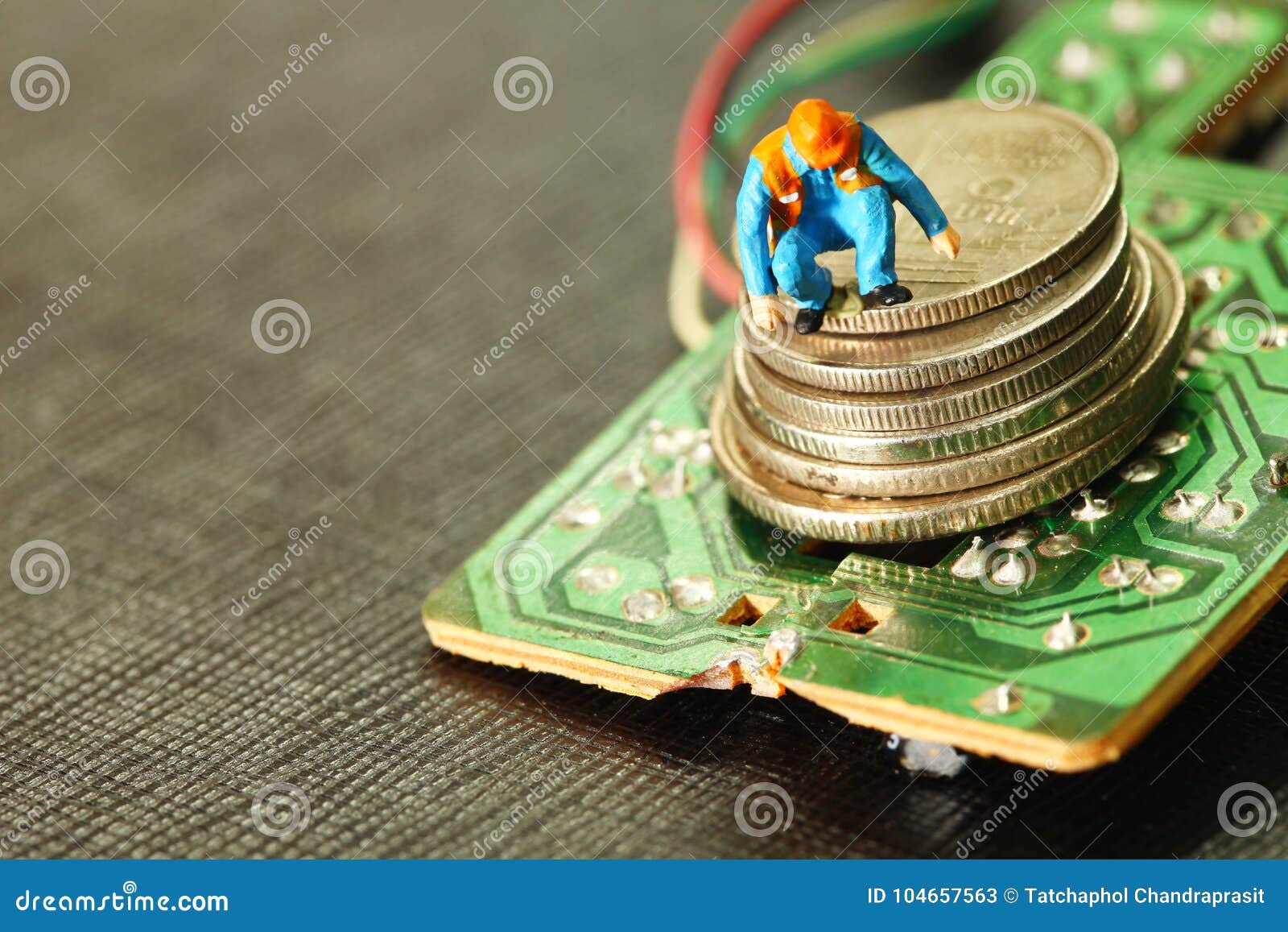 Old damaged circuit board. stock image. Image of digital - 104657563