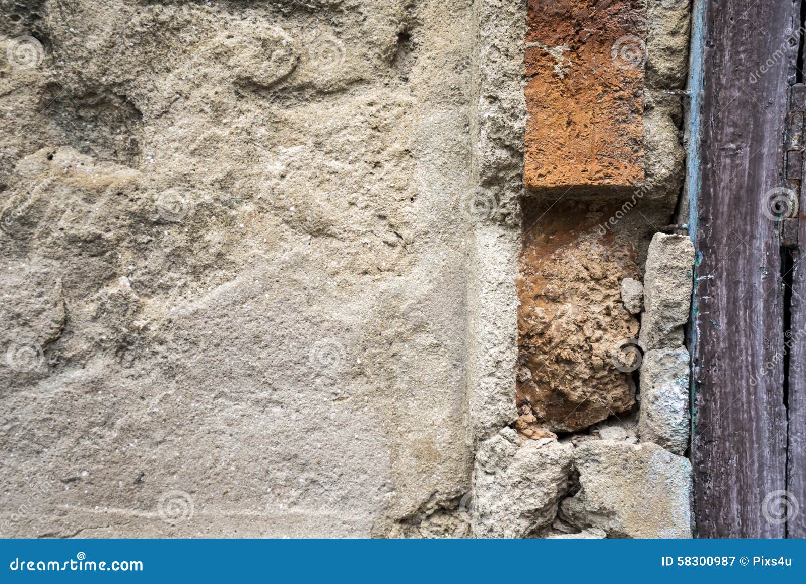 Old damaged concrete wall stock image. Image of stone - 58300987