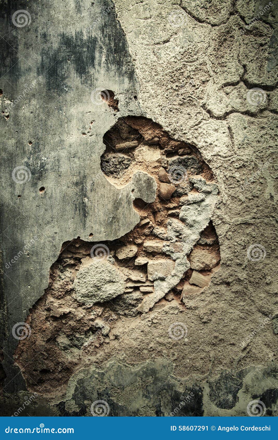 Old Damaged Concrete Worn Wall Background. Cracks and Rift Stock Image ...
