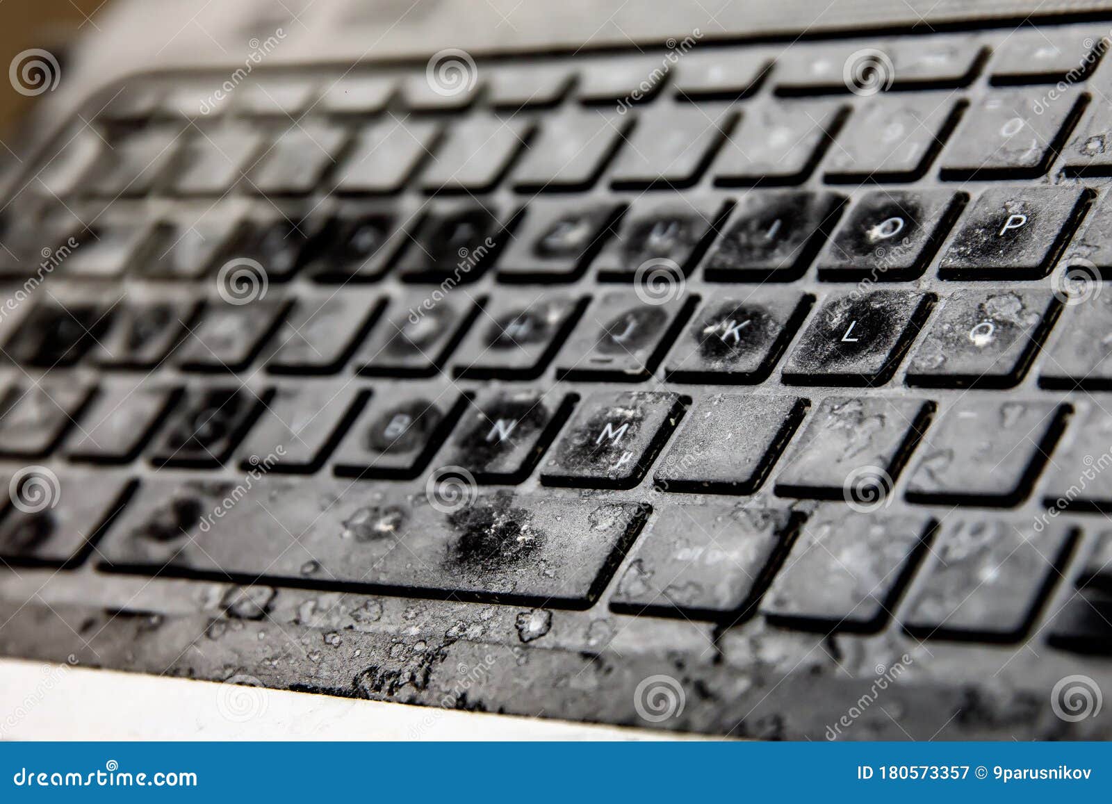 Old Damaged and Dirty Keyboard Stock Image - Image of desktop, button ...