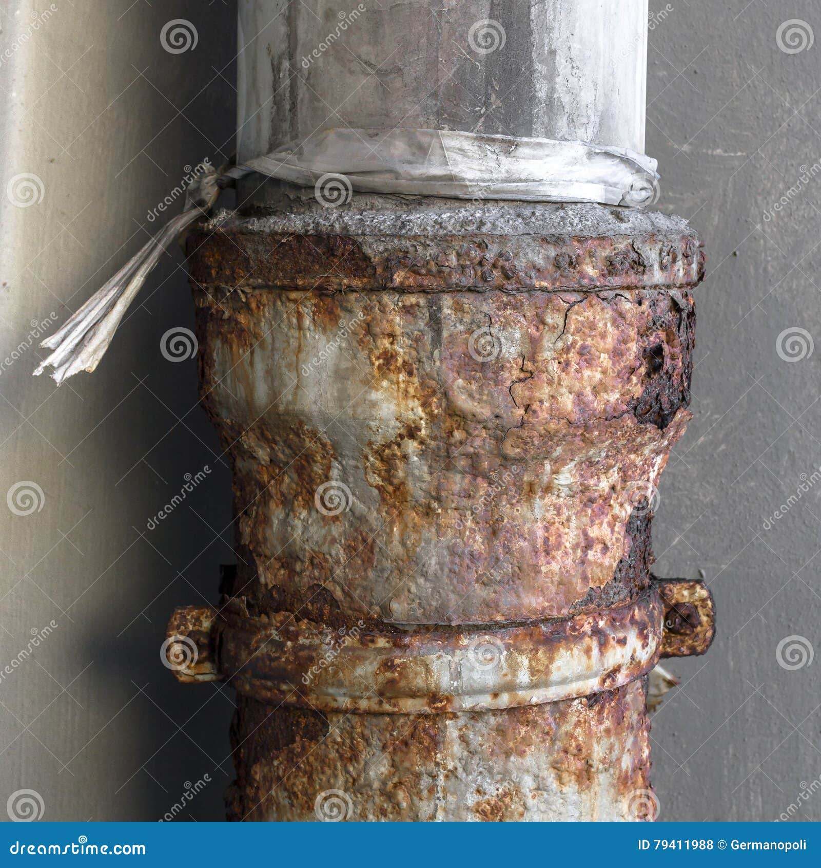 Old damaged gutter stock photo. Image of broken, rough - 79411988