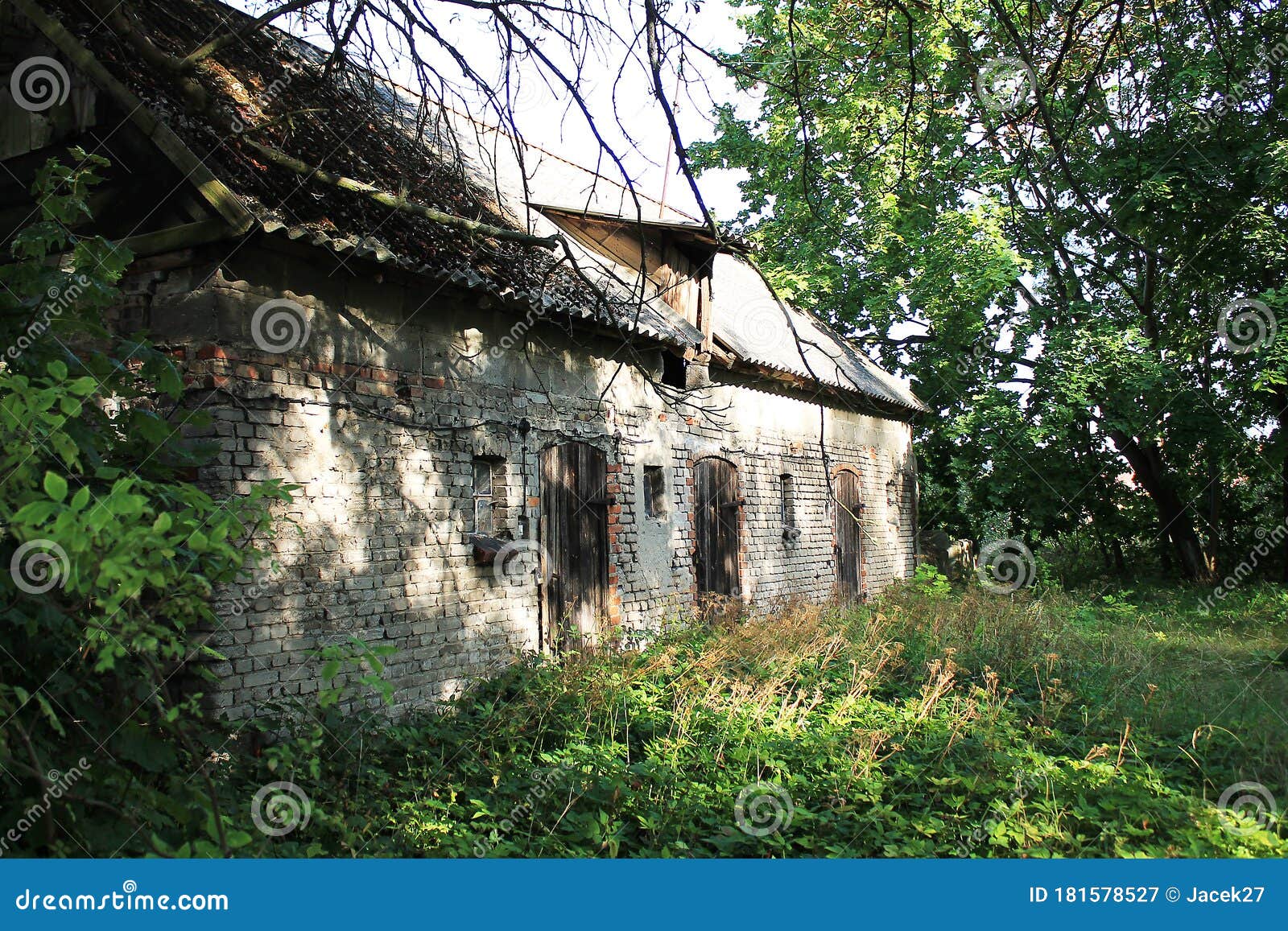 Old damaged house stock image. Image of residential - 181578527