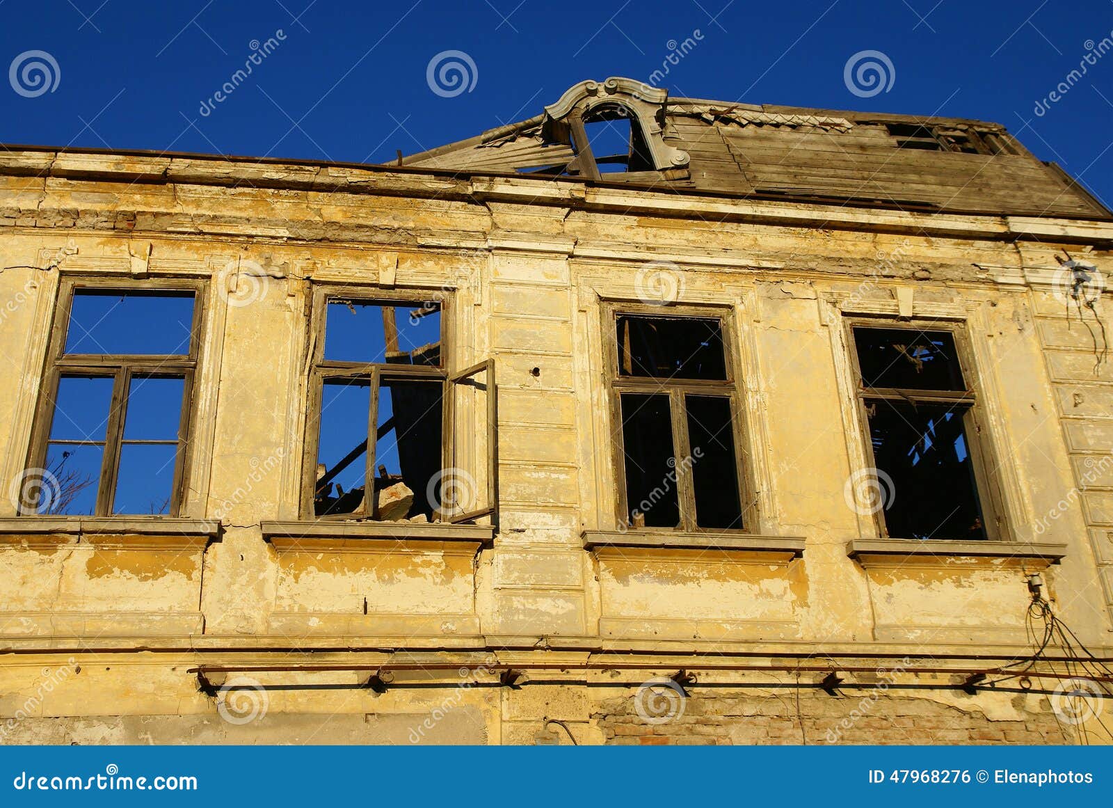 Old damaged house stock photo. Image of abandoned, close - 47968276