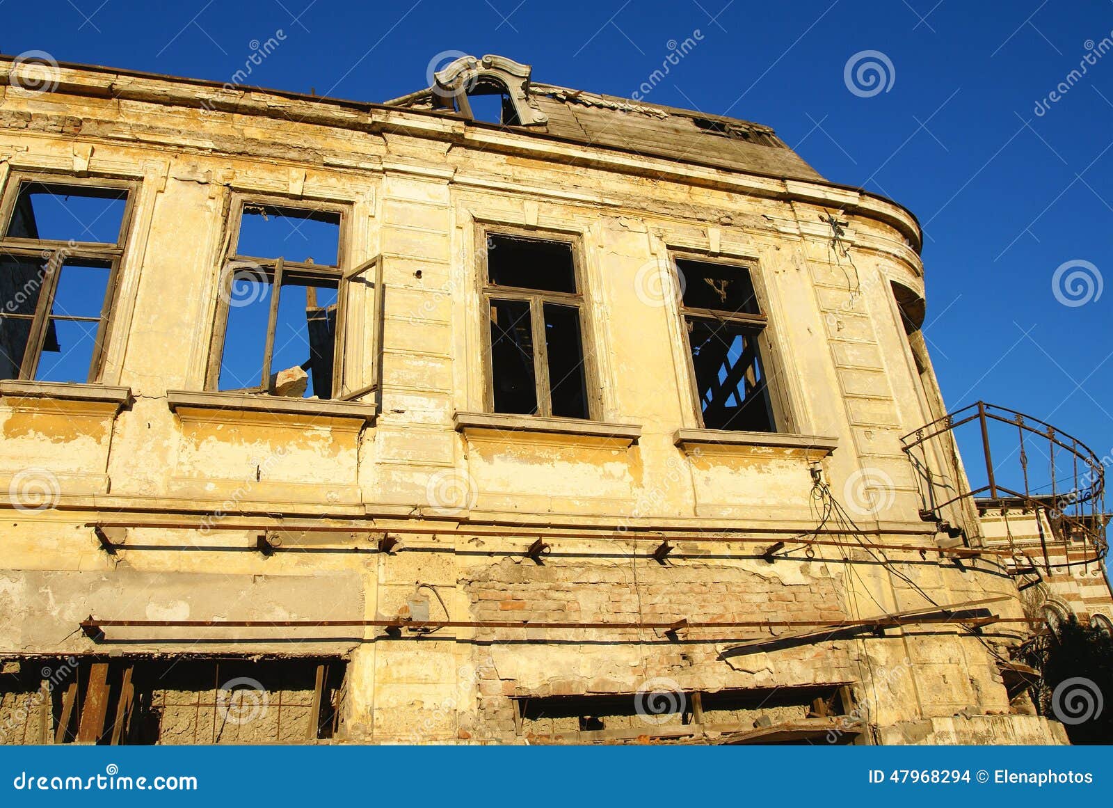 Old damaged house stock photo. Image of destruction, architecture ...