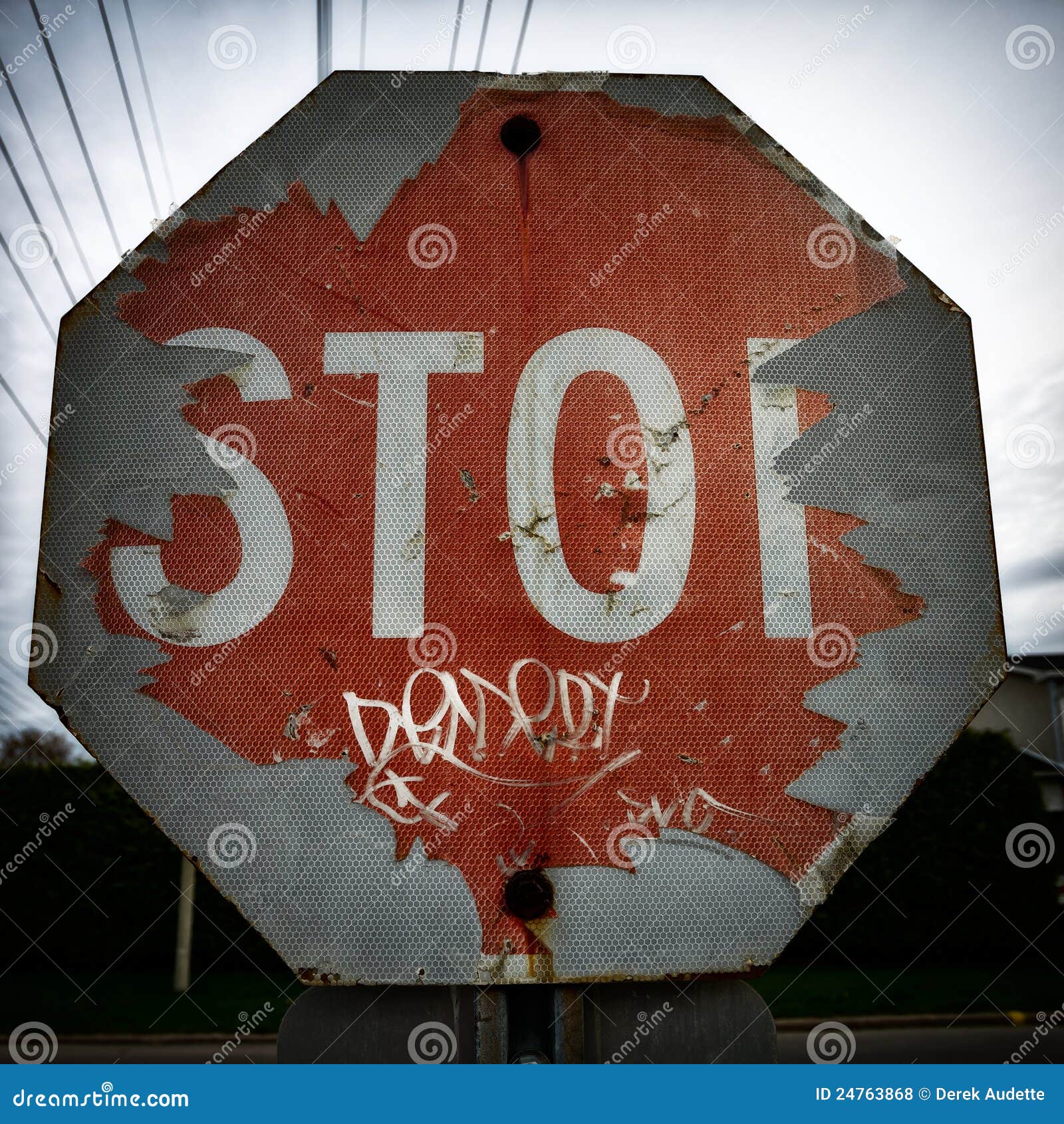 Old Damaged And Peeling Stop Sign Stock Photo - Image of traffic ...