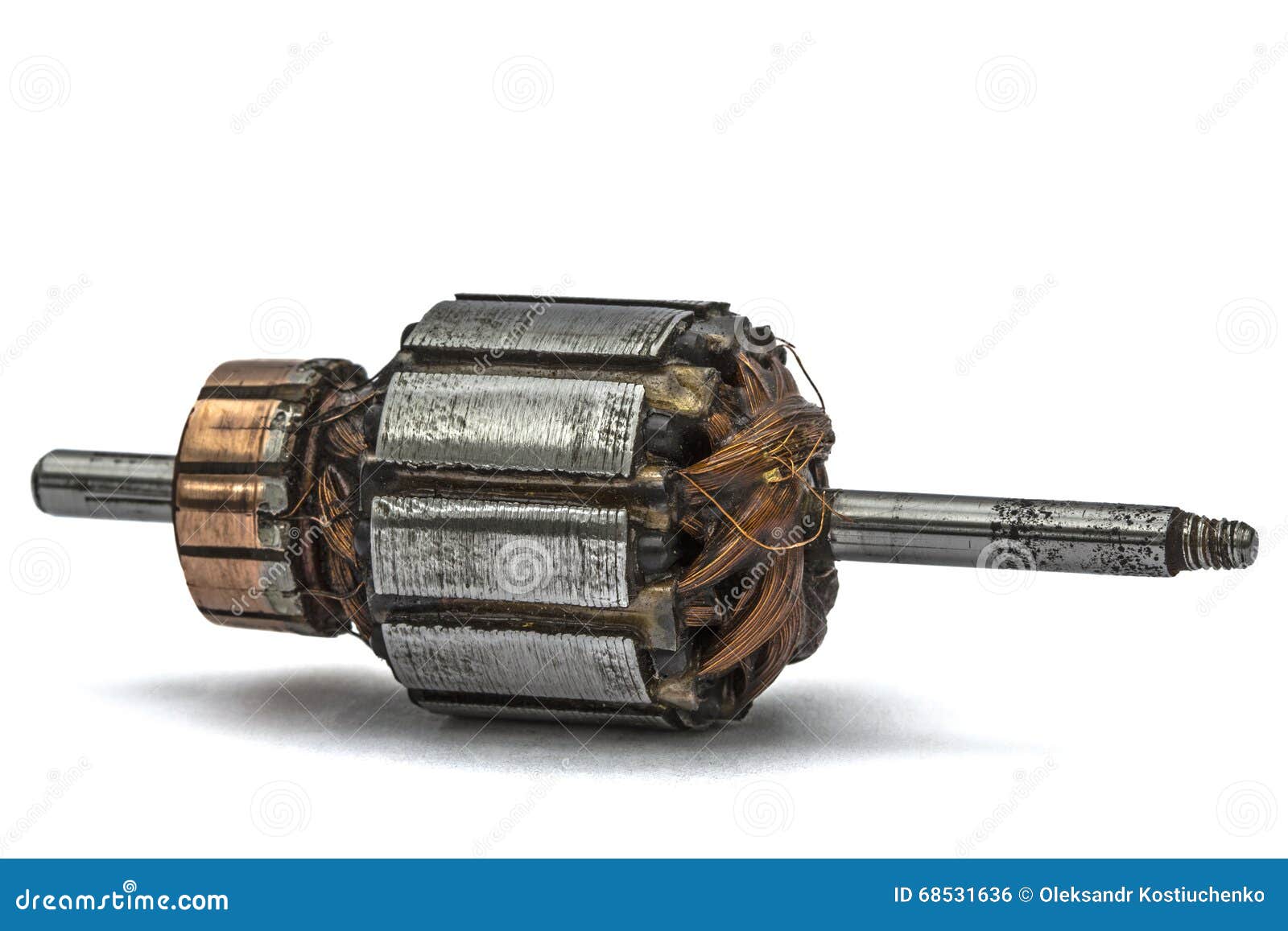 Old Damaged Rotor Of Electric Motor, Isolated On White Stock Photo ...