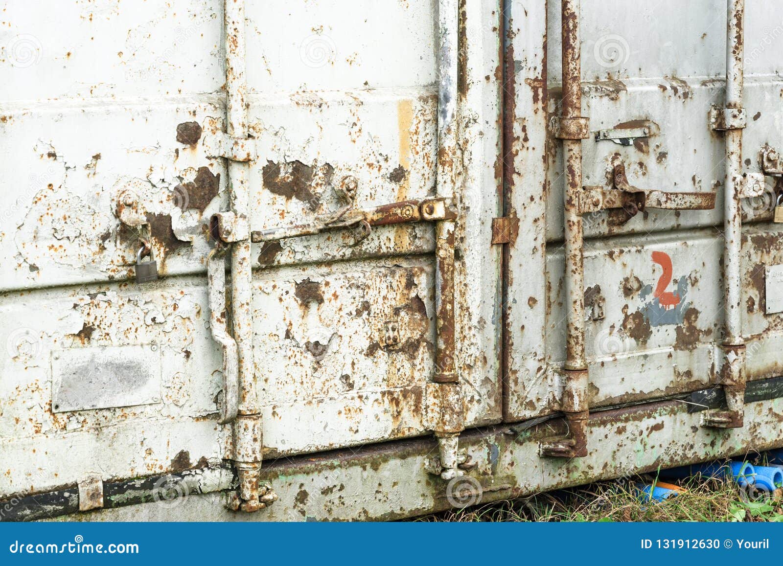 Old Damaged Rusty Shipping Container Locking System, Stock Photo ...