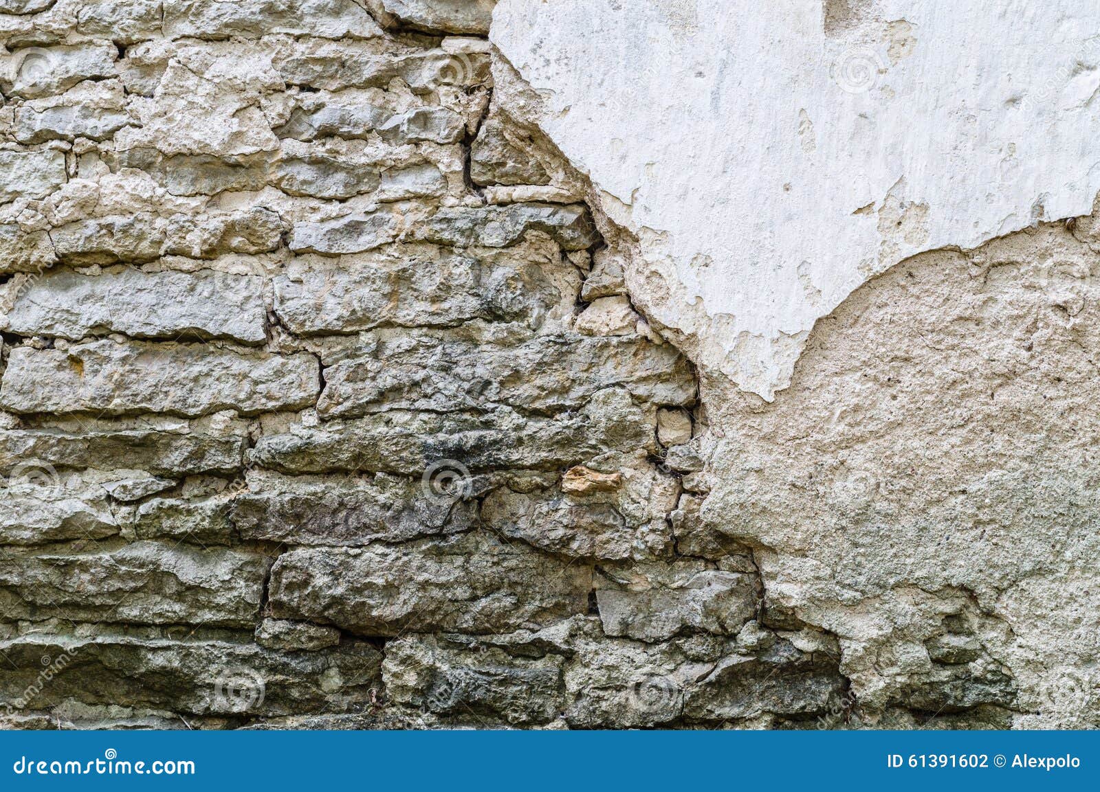 Old Damaged Stone and Concrete Wall Stock Photo - Image of masonry ...